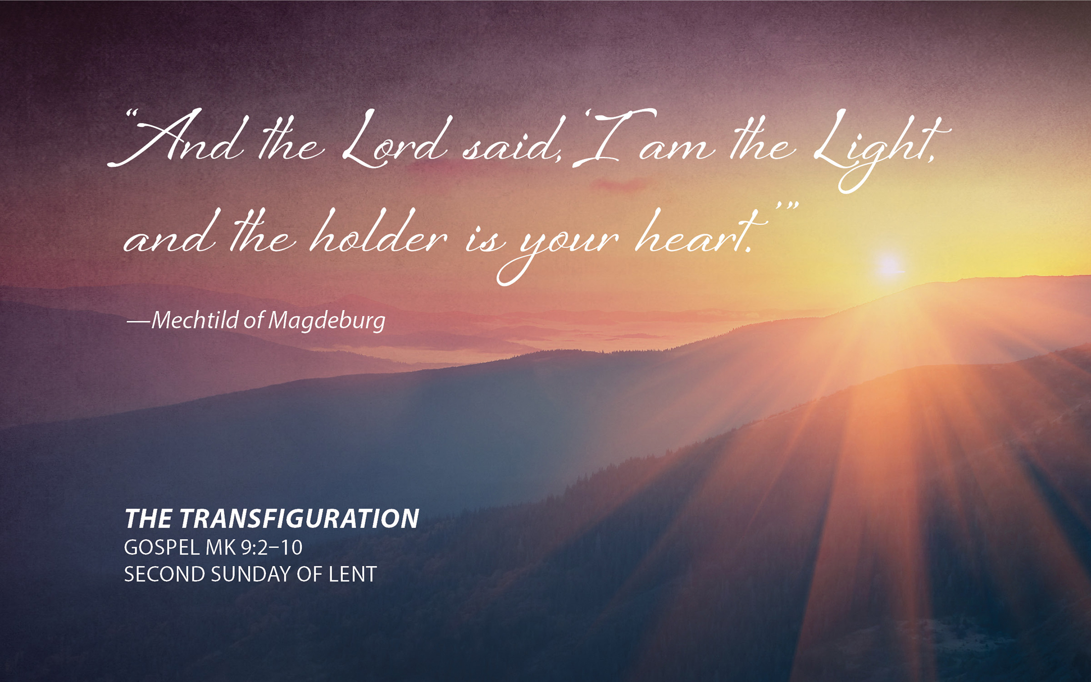 Second Sunday of Lent: The Transfiguration - Sisters of Charity of the ...